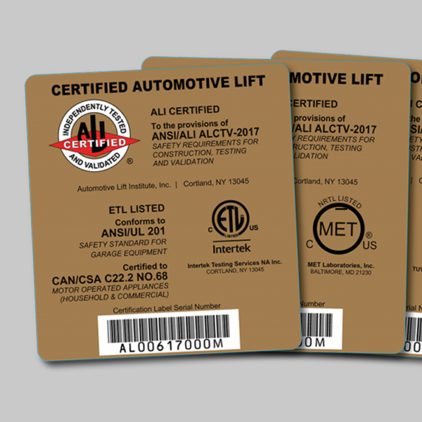 The ALI Independent Car Lift Certification Program